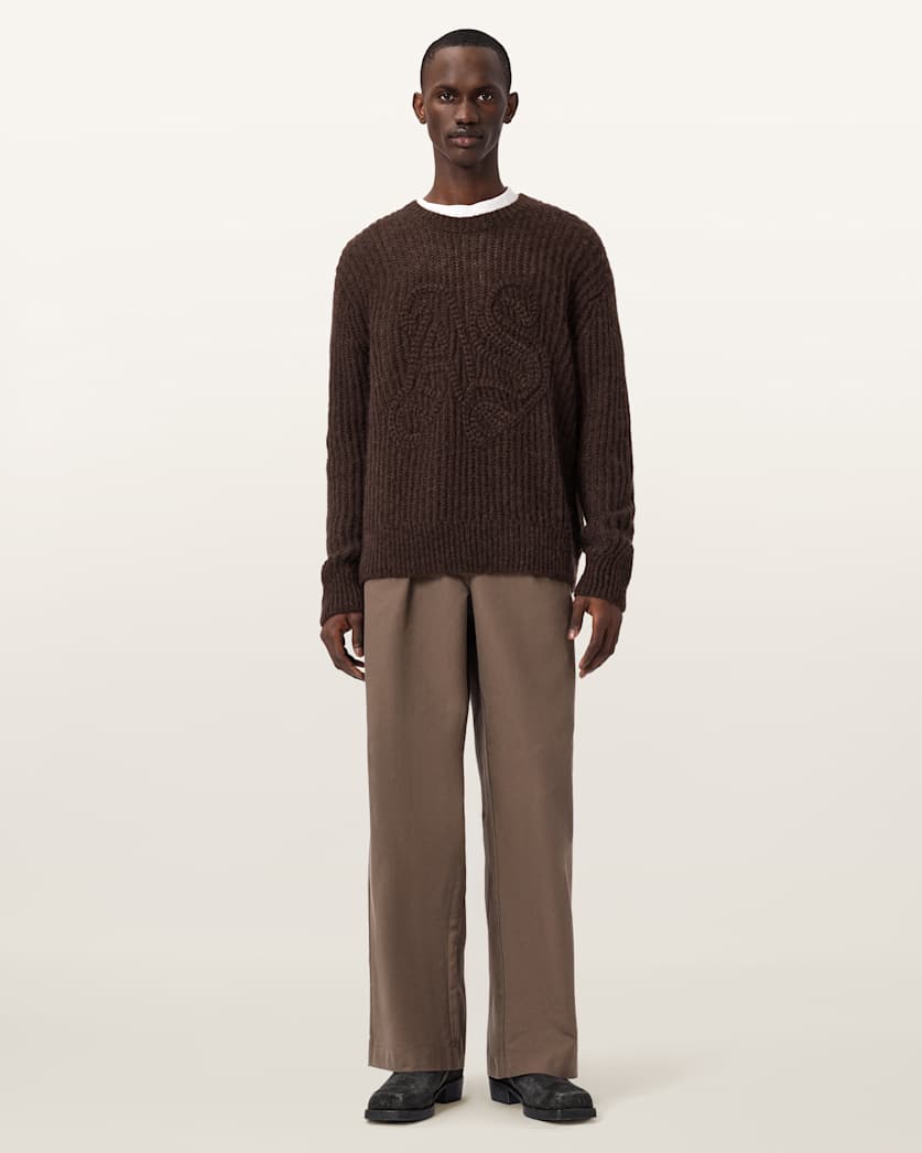 Chainy Embroidered Sweater RICH BROWN | ALLSAINTS US